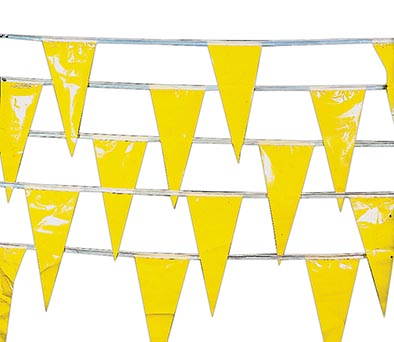 Colony Hardware | 12"x18"x105' Yellow OSHA Approved Pennant Flags